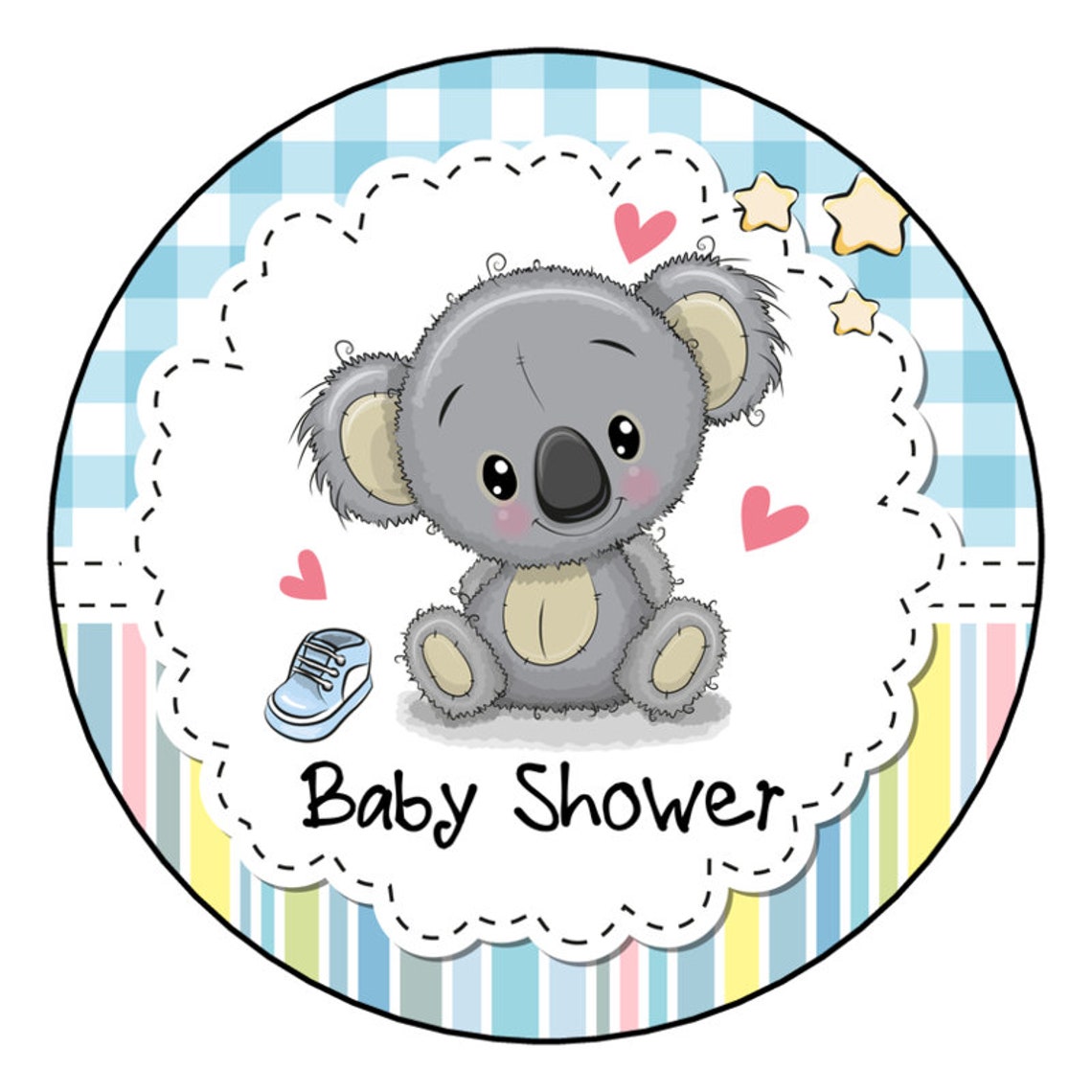 12 Koala Bear Baby Shower Favor Labels, Stickers, Gift Tags, 2.5 ...
