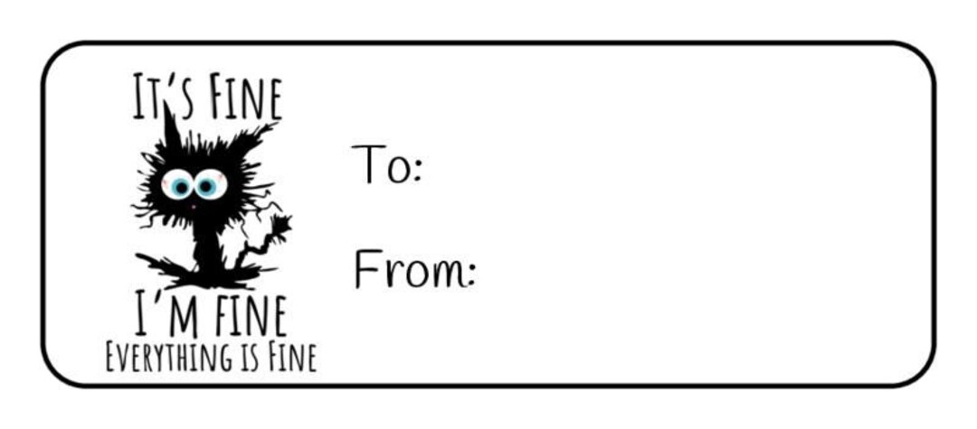 To and From Funny Cat Gift Tags, Labels, Stickers, Stamps, Party Favors ...