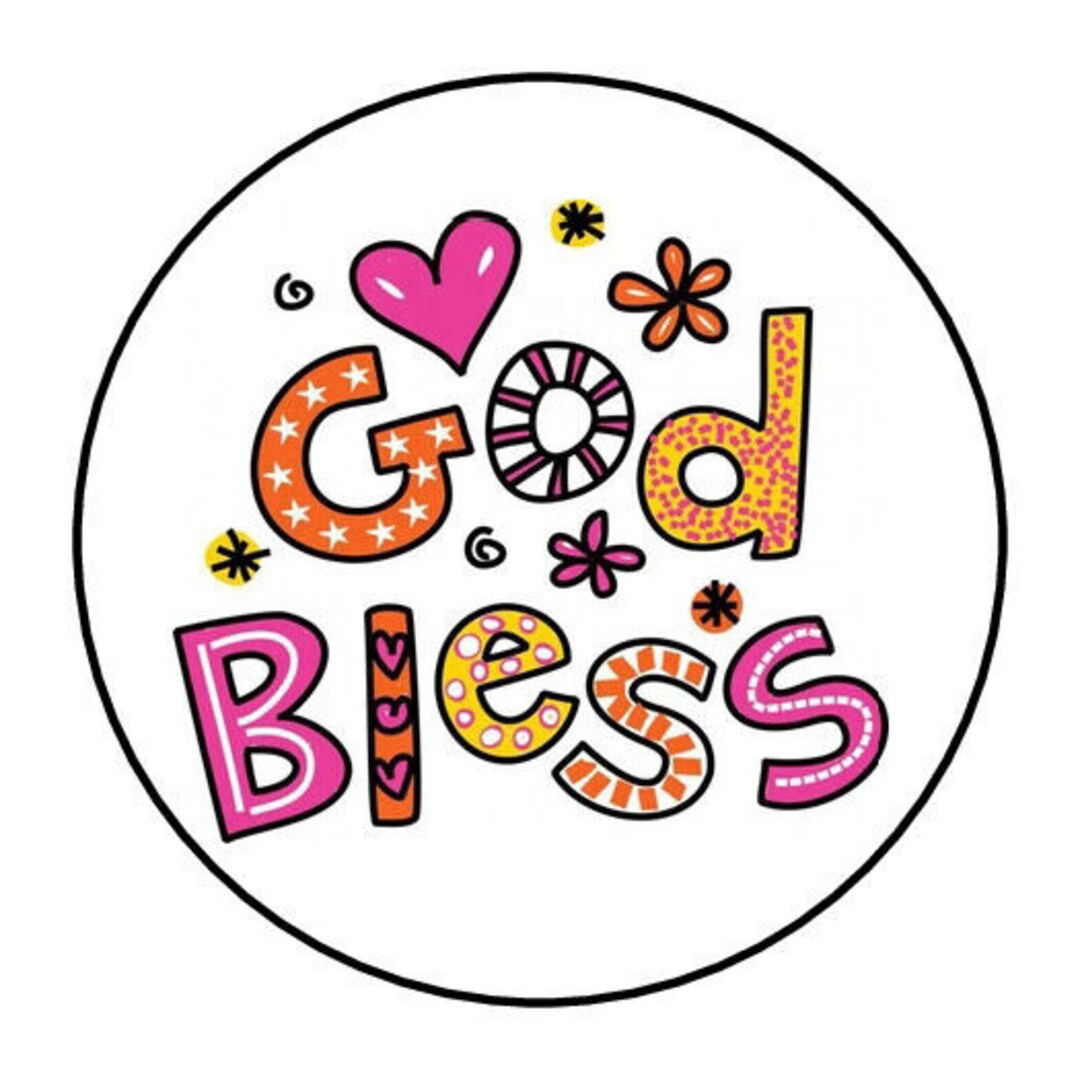30 God Bless Envelope Seals Labels Stickers 1.5" Round Gifts Religious ...
