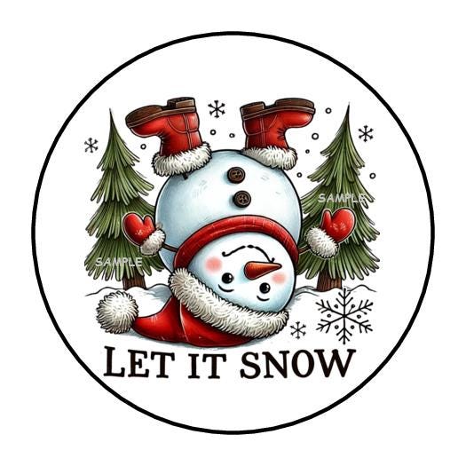 Let It Snow Christmas Stickers, Envelope Seals, Labels, Tags, Favors ...