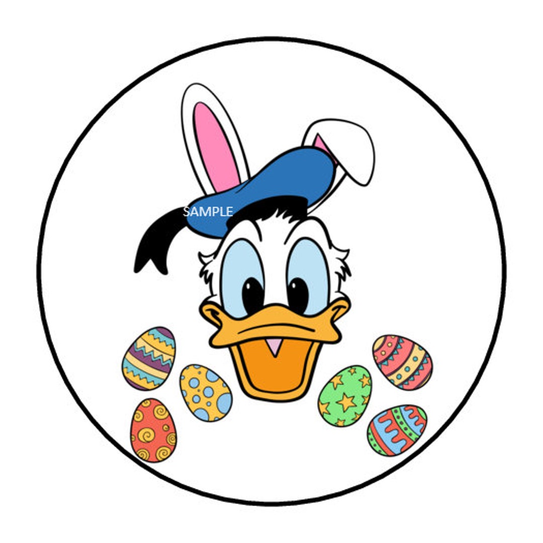 30 Donald Duck Easter Stickers Envelope Seals Labels Tags Favors Stamps ...