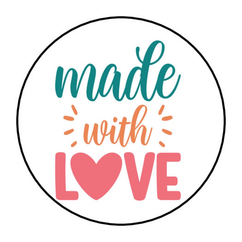 Made With Love Stickers - Etsy