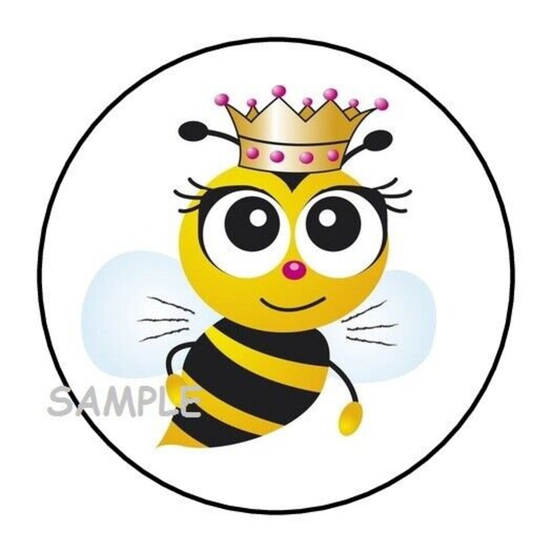 30 Queen Bee Envelope Seals Labels Stickers 1.5" Round Party Favors ...