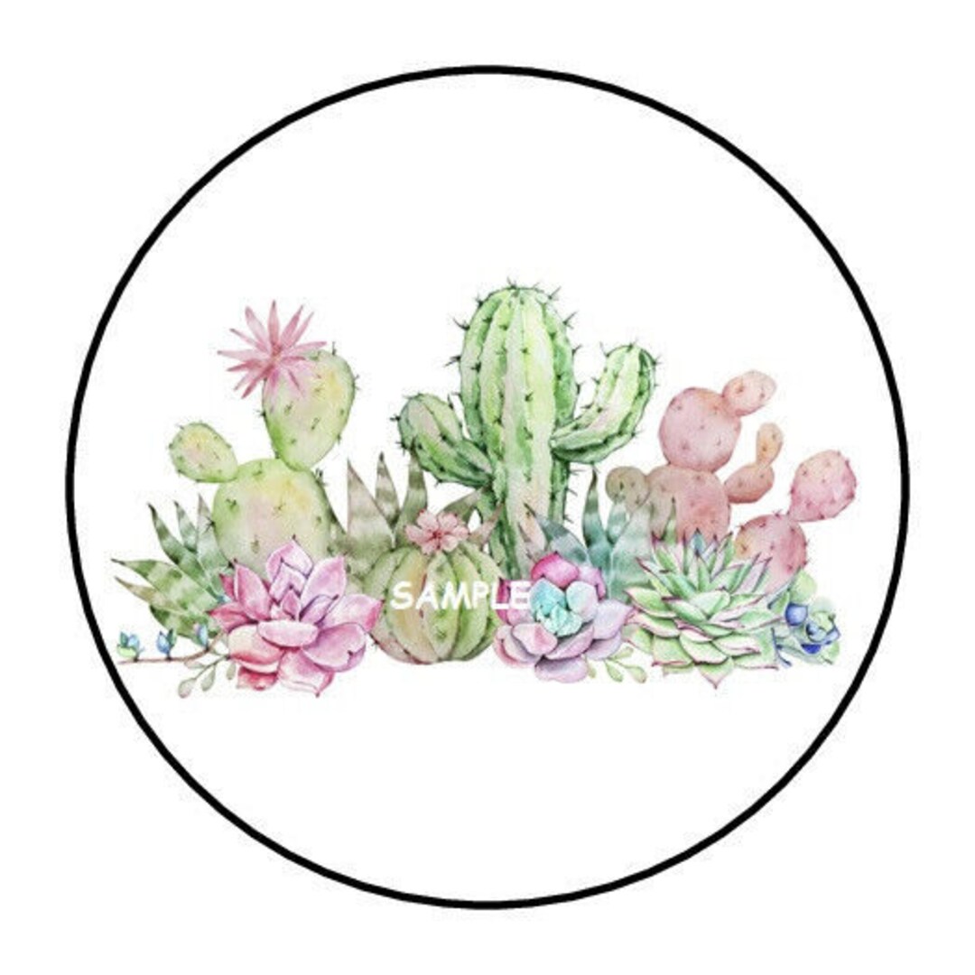 30 Watercolor Cactus and Succulents Envelope Seals Labels Stickers 1.5 ...