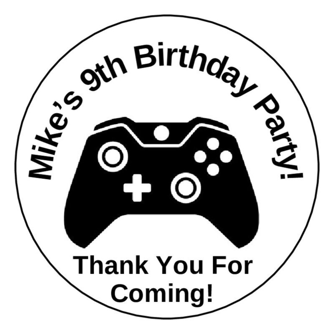 12 Video Game Birthday Stickers, Party Favor Stickers, Labels, Tags ...