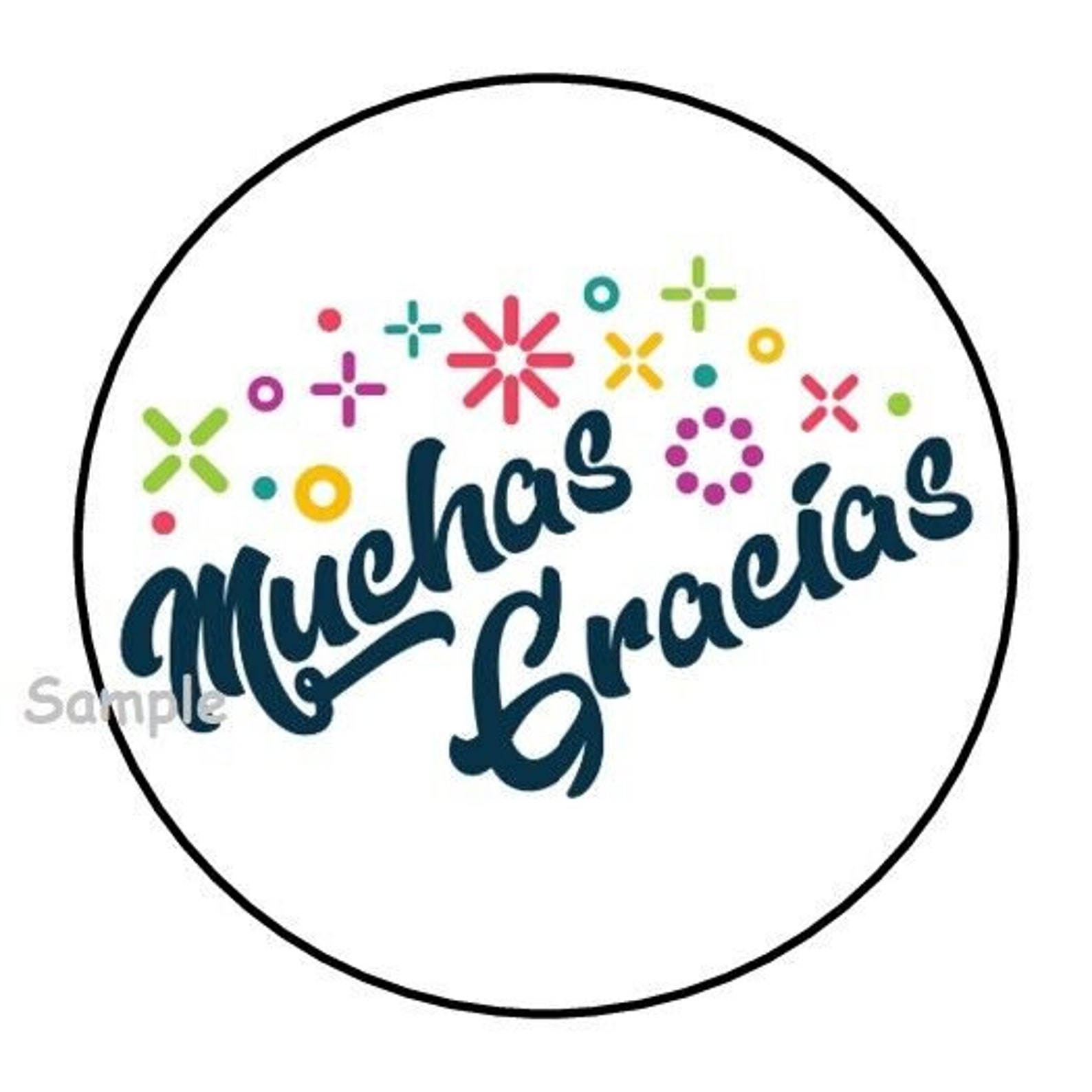 30 Muchas Gracias Envelope Seals Labels Stickers 1.5" Round Thank You ...