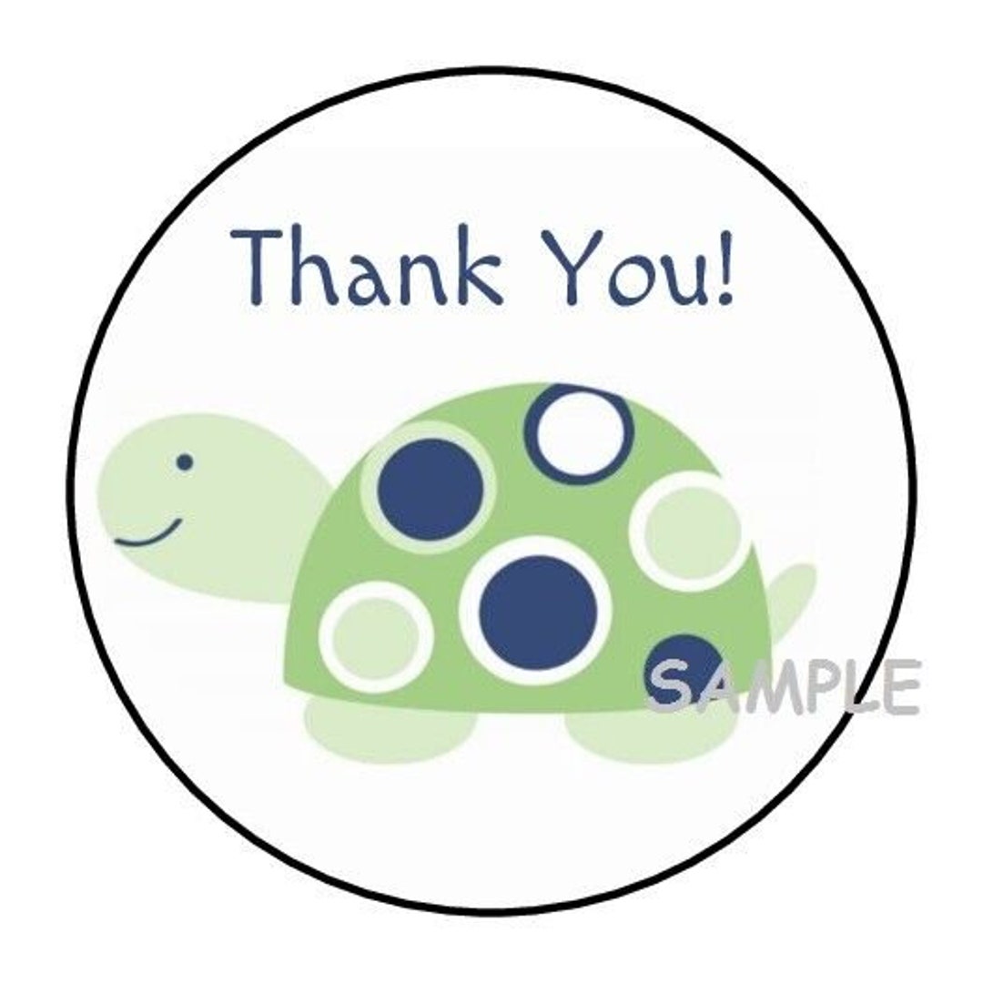 30 Cute Thank You Turtle Envelope Seals Labels Stickers - Etsy
