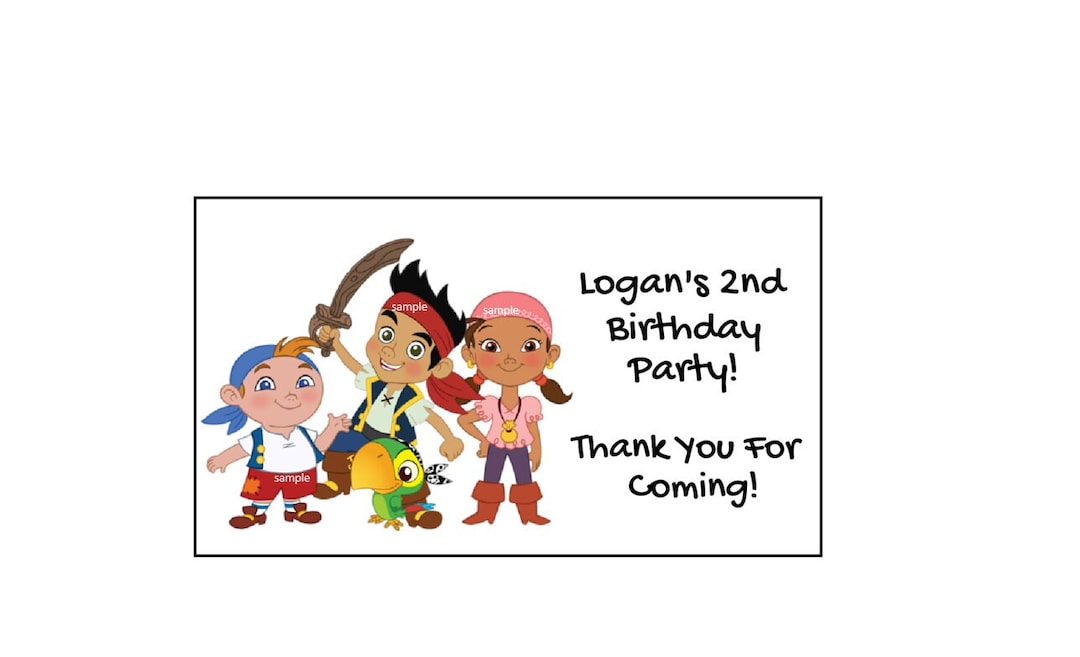 8 Personalized Jake and the Never Land Pirates Stickers, Labels, Tags ...