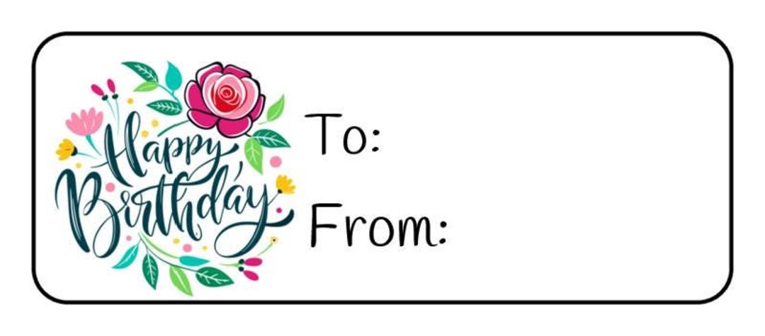 To From Gift Tags, Happy Birthday, Labels, Stickers, Stamps, Party ...