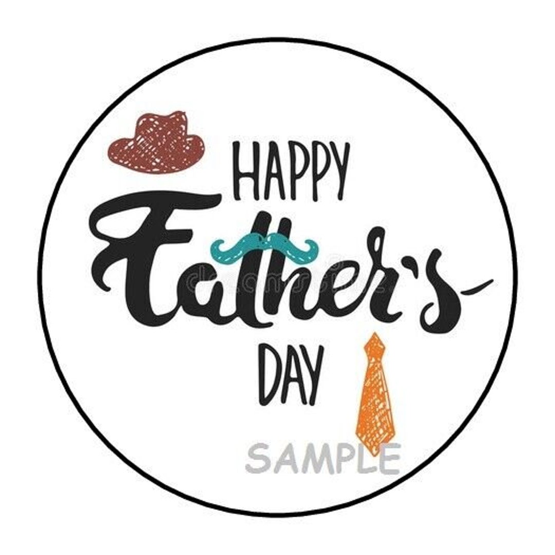 30 Happy Father's Day Envelope Seals Labels Stickers 1.5" Round Fathers ...