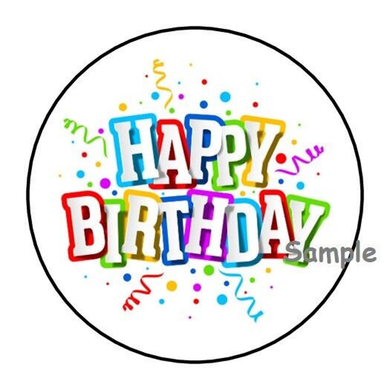 30 Happy Birthday Envelope Seals Labels Stickers 1.5" Round Colorful ...