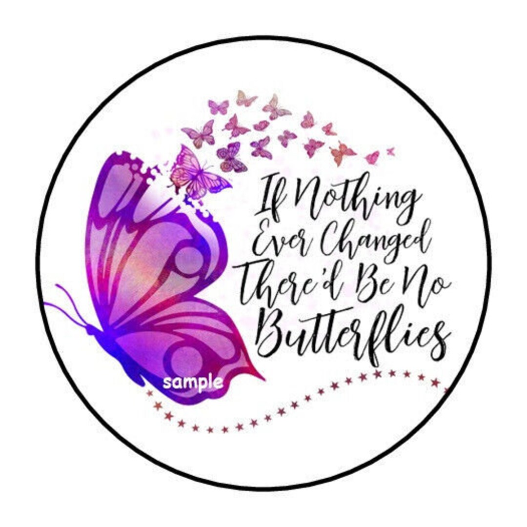 30 Butterflies Envelope Seals Labels Stickers 1.5" Round Encouragement ...