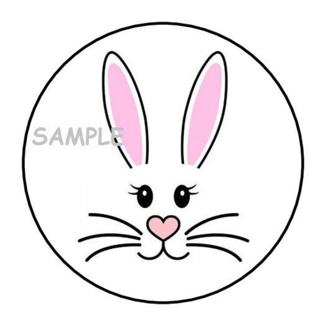 30 Cute Easter Envelope Seals Labels Stickers 1.5" Round Bunny Face - Etsy