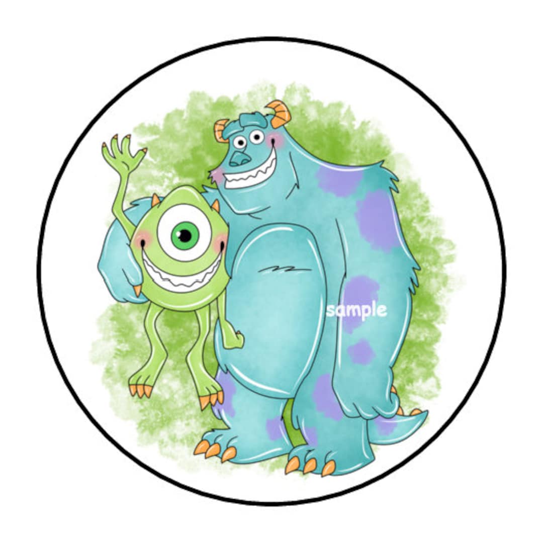30 Monsters Inc Stickers, Labels, Envelope Seals, Tags, Favors, Stamps ...