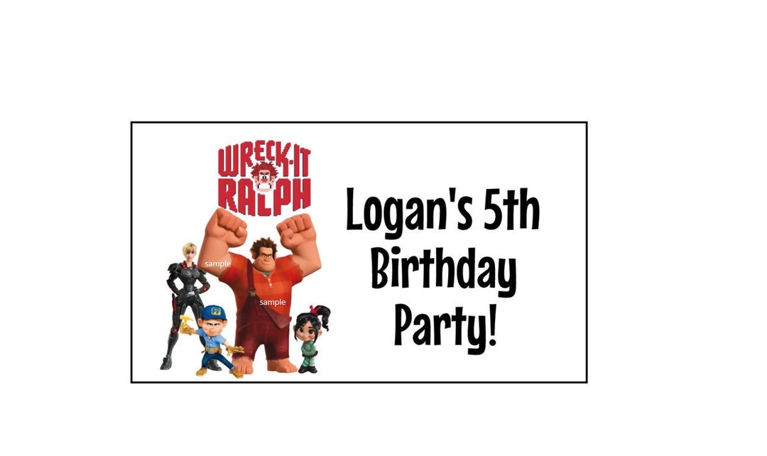 8 Personalized Wreck It Ralph Stickers, Labels, Tags, Favors, 3.5" X 2 ...
