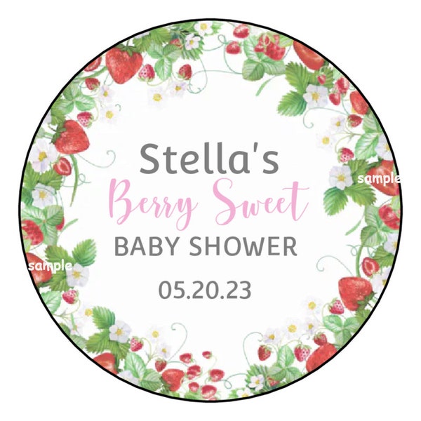 Baby Shower Strawberry Stickers - Etsy
