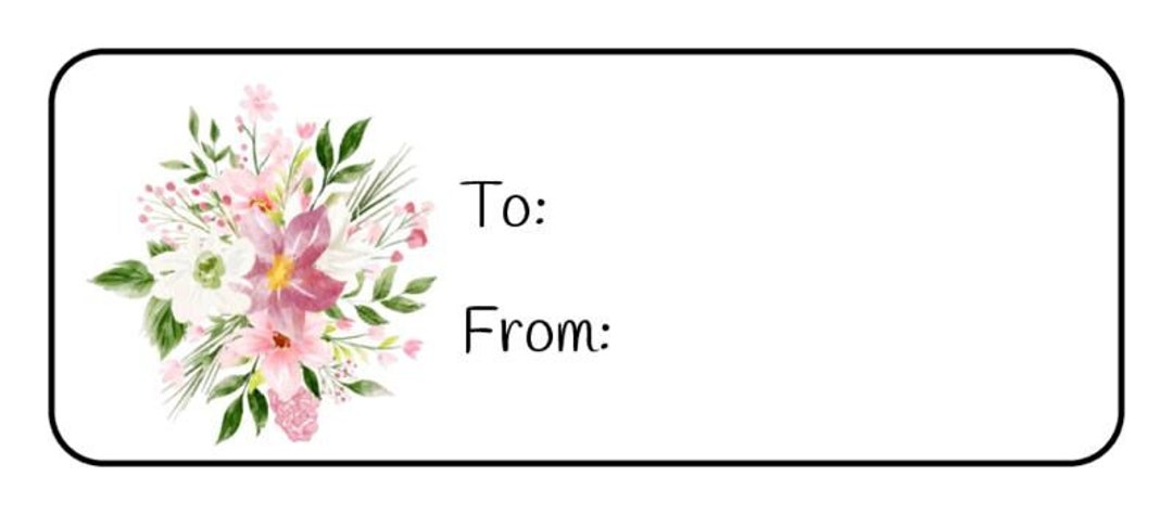 To From Gift Tags, Floral, Flowers, Labels, Stickers, Stamps, Party ...