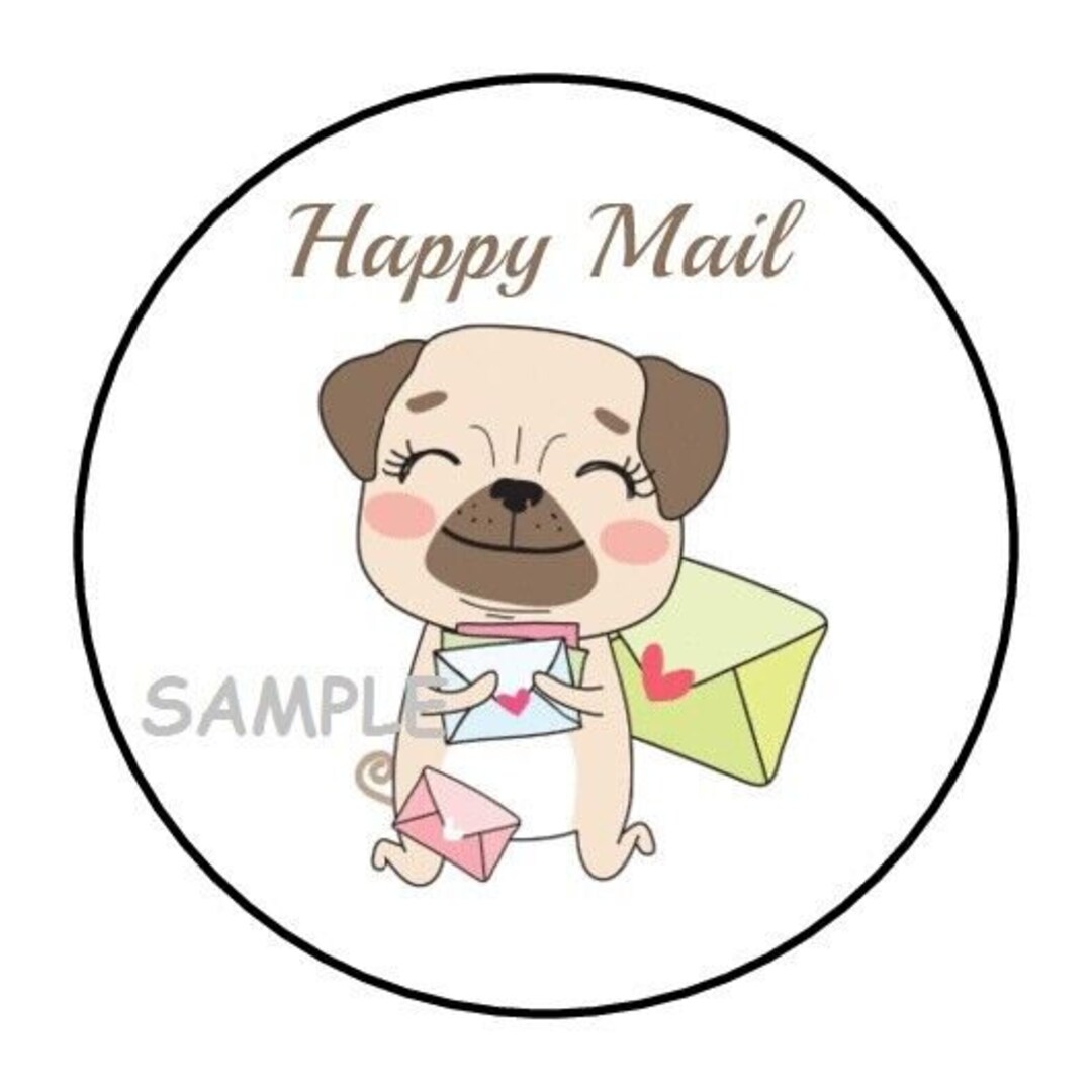 30 Cute Happy Mail Dog Puppy Envelope Seals Labels Stickers - Etsy