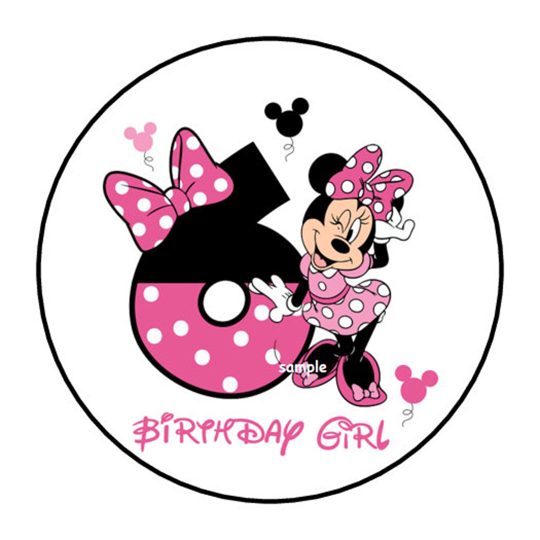 30 Minnie Mouse 6th Birthday Stickers Envelope Seals Labels - Etsy
