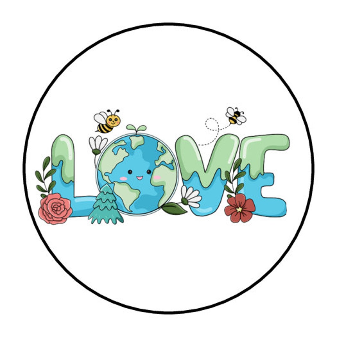 30 Earth Day Stickers Love Labels Envelope Seals - Etsy