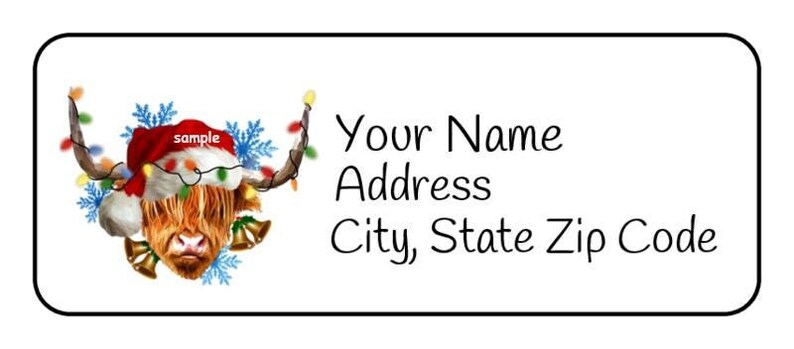 30 Highland Cow Address Labels, Stickers, Name Tags, Gift Tags ...
