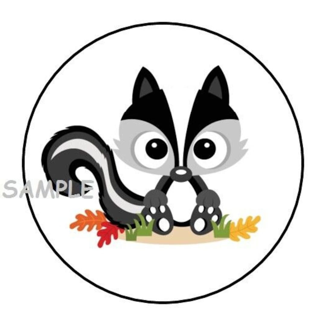 30 Cute Autumn Skunk Envelope Seals Labels Stickers 1.5" Round Gifts ...