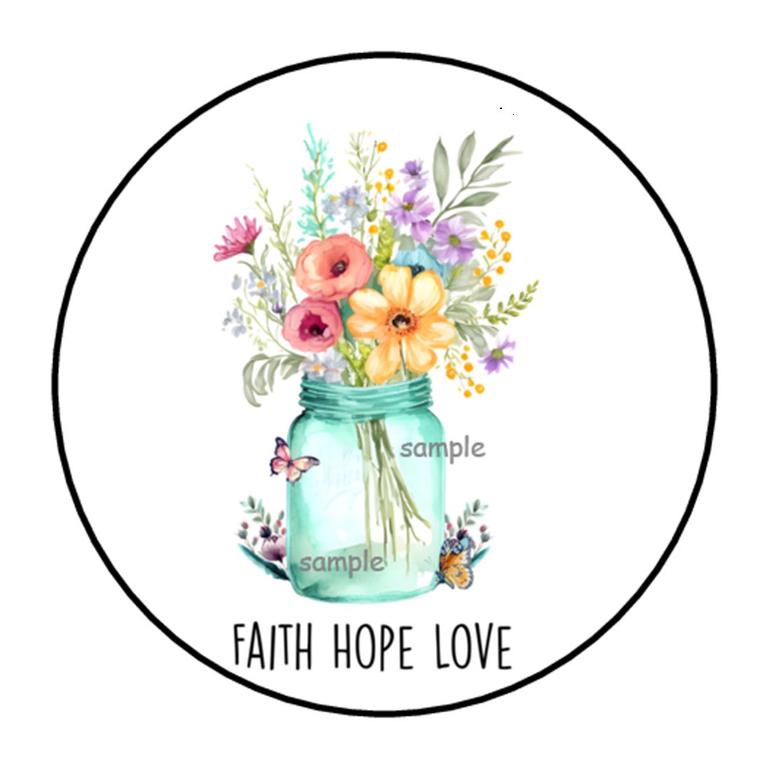30 Faith Hope Love Stickers, Labels, Envelope Seals, Tags, 1.5", Round ...