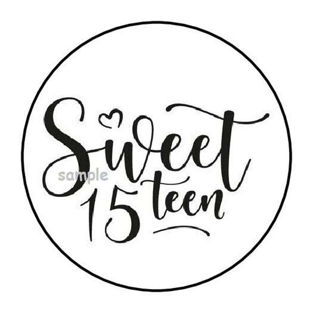 30 Sweet 15 Envelope Seals Labels Stickers 1.5" Round 15th Birthday ...