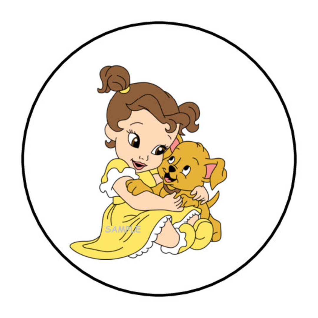 30 Baby Belle Stickers, Labels, Envelope Seals, 1.5", Round, Princess ...