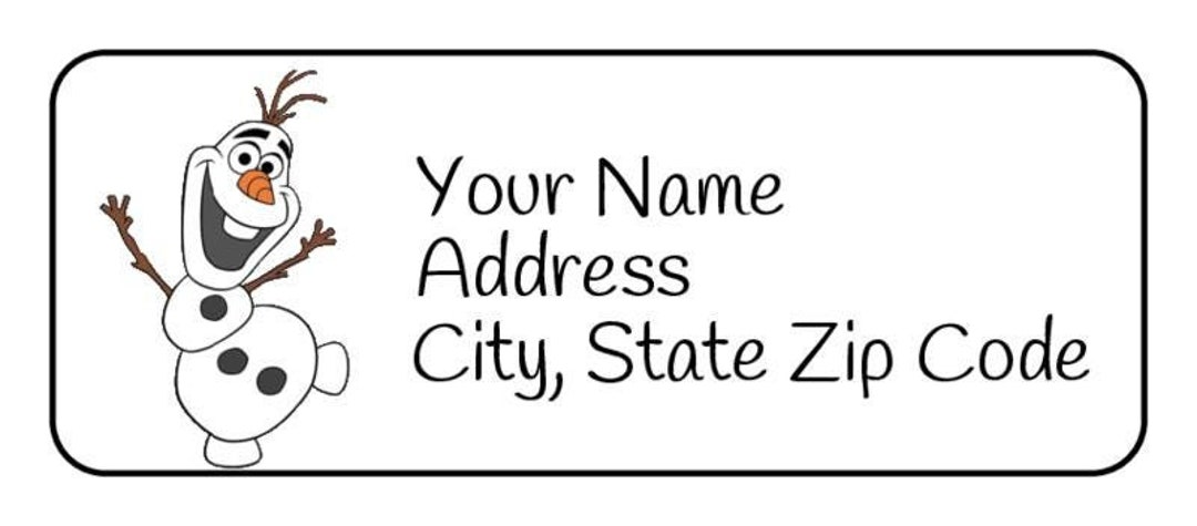 Olaf Frozen Personalized Return Address Labels, Stickers, Name Tags ...