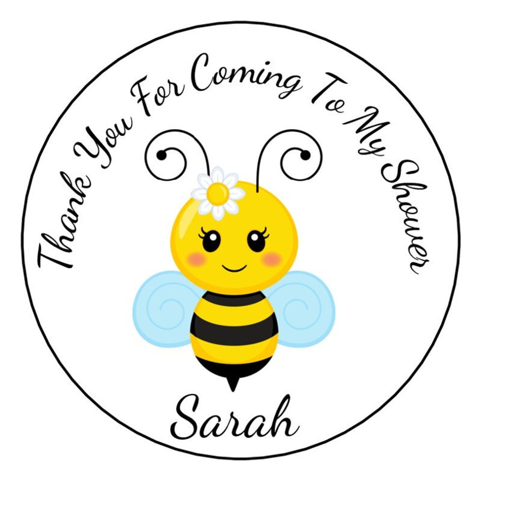 Bumble Bee Baby Shower Stickers, Labels, Favor Stickers, Personalized ...