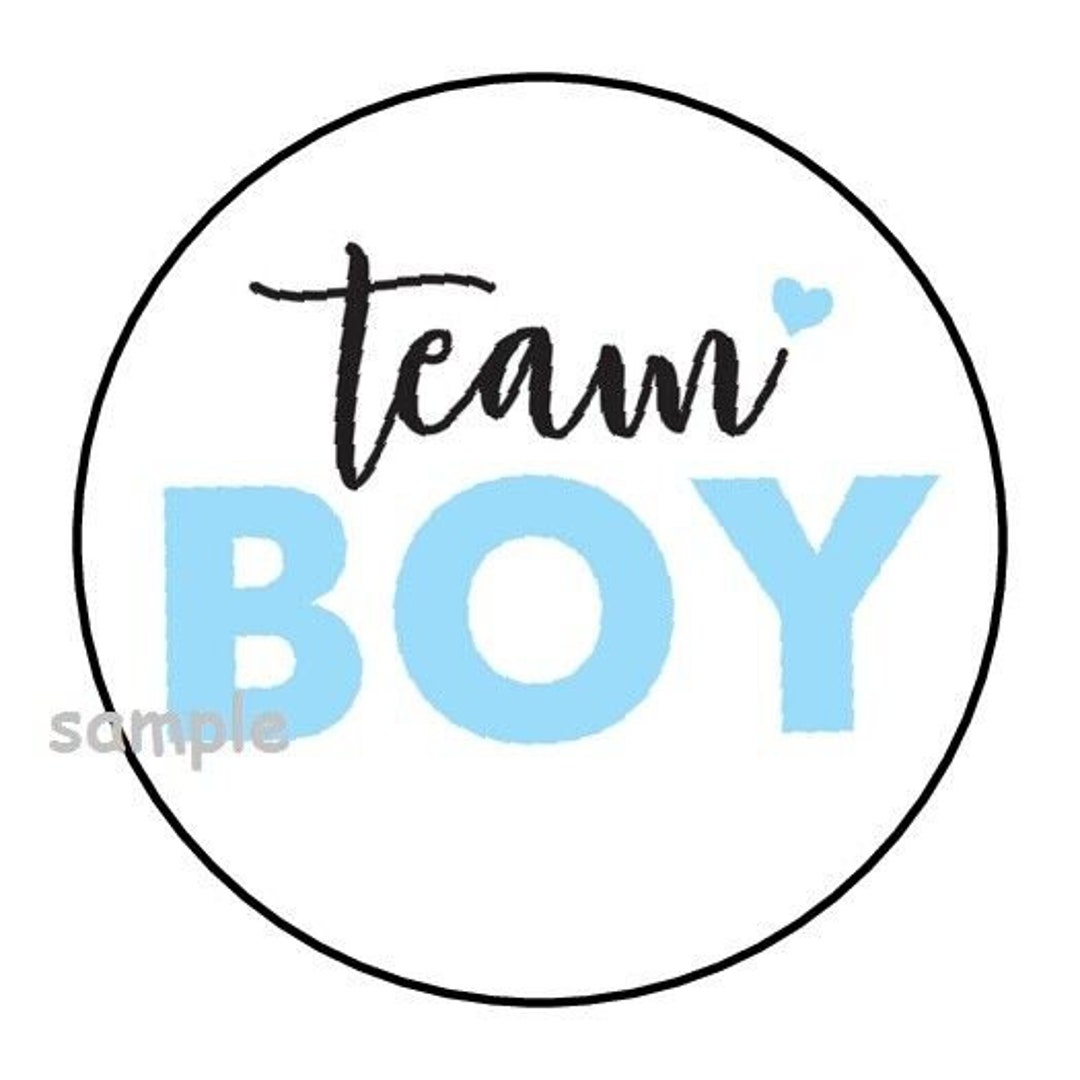 30 Team Boy Baby Shower Envelope Seals Labels Stickers 1.5 Round Blue ...