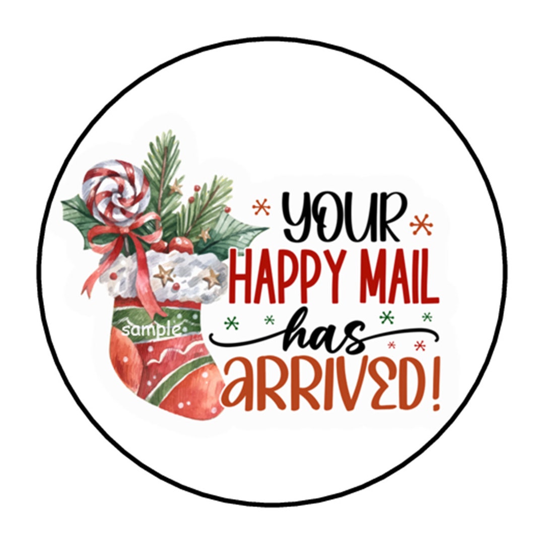 30 Your Happy Mail Has Arrived Christmas Stickers Envelope Seals Labels ...
