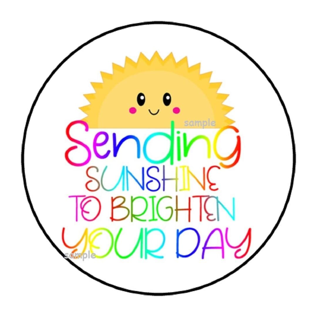 30 Sending Sunshine to Brighten Your Day Envelope Seals Labels Stickers ...