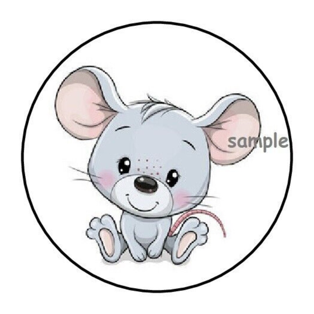 30 Cute Mouse Envelope Seals Labels Stickers 1.5" Round Gifts Party ...
