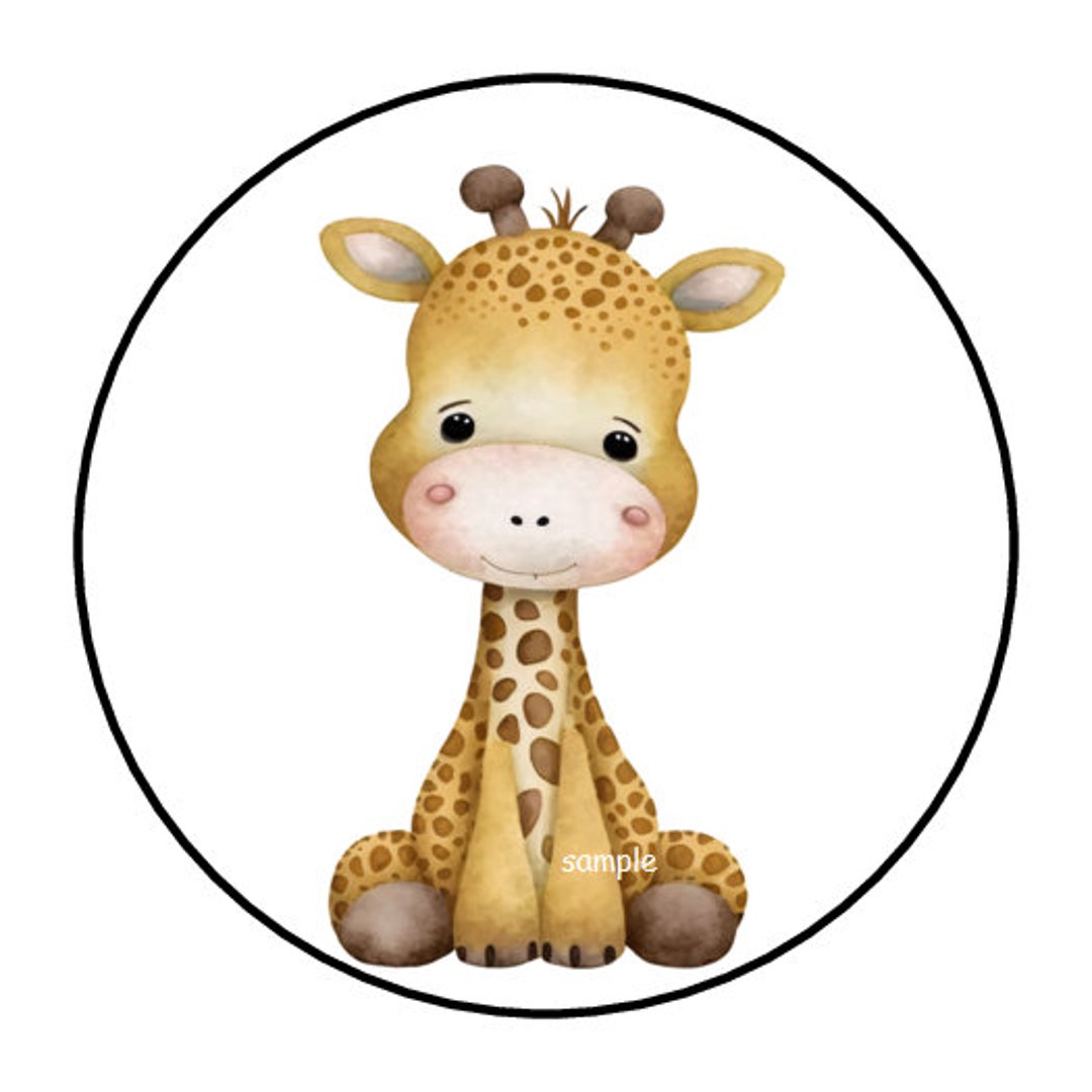 30 Baby Giraffe Stickers, Shower, Birthday, Envelope Seals, Tags ...