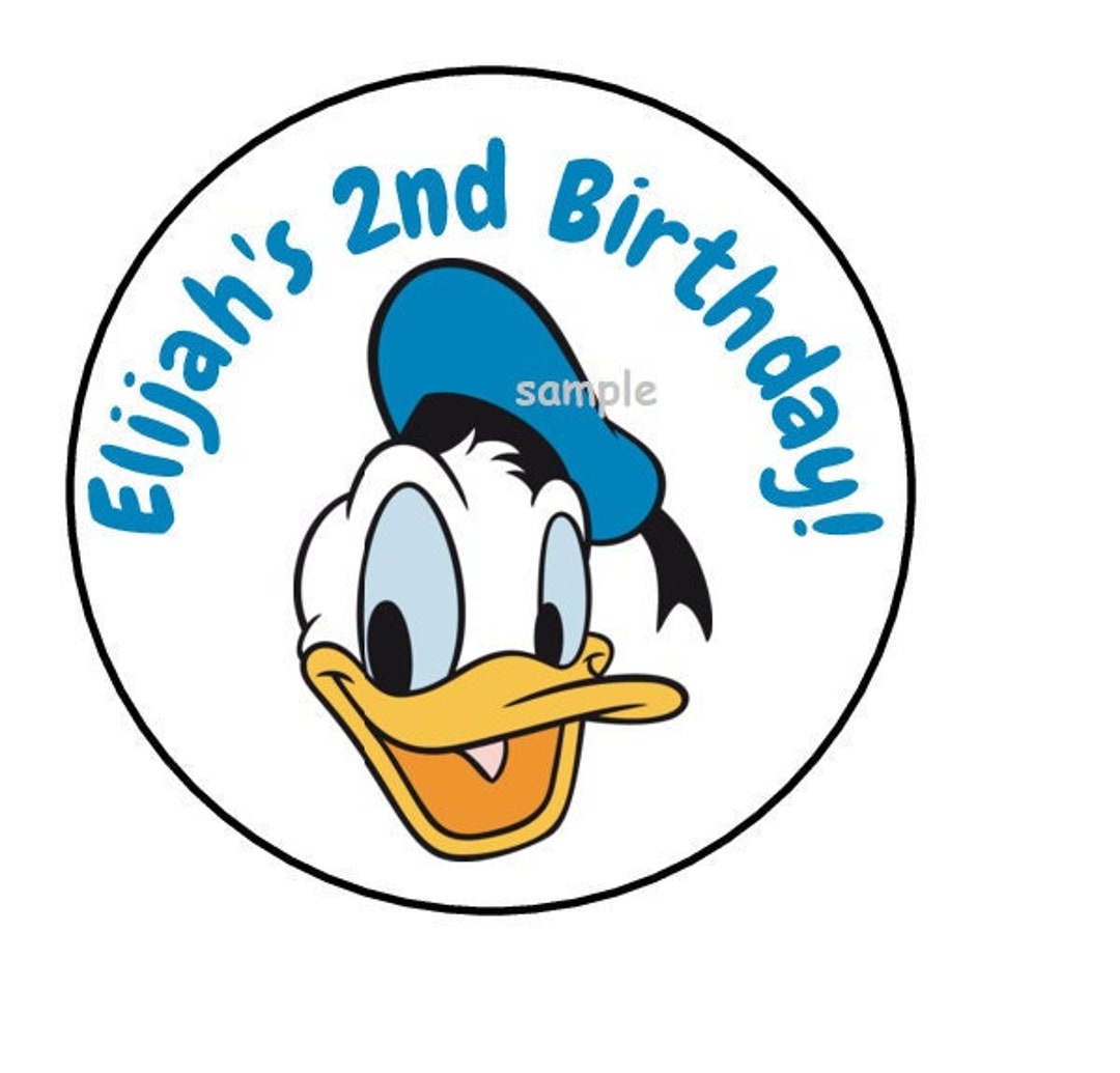 30 Personalized Donald Duck Stickers, Birthday Party, Favors, Labels ...