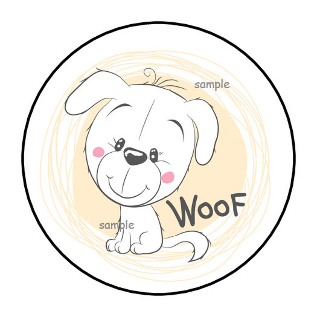 30 Adorable Puppy Stickers, Envelope Seals, Labels, Tags, Stamps, 1.5 ...