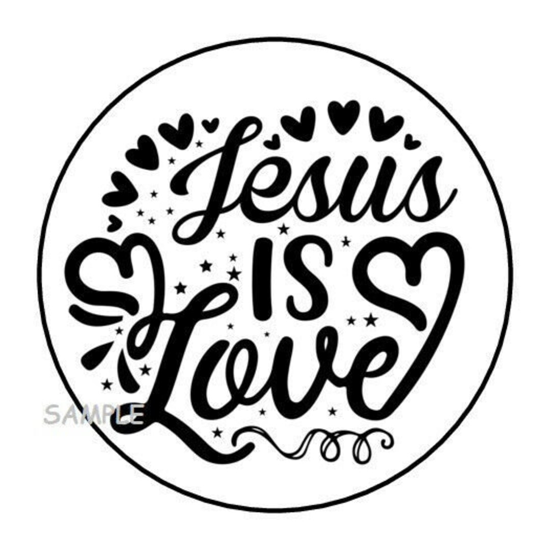 30 Jesus is Love Envelope Seals Labels Stickers 1.5" Round Religious ...