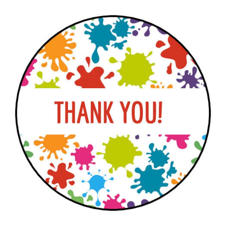 30 Thank You Paint Splatter Envelope Seals Labels Stickers 1.5" Party ...