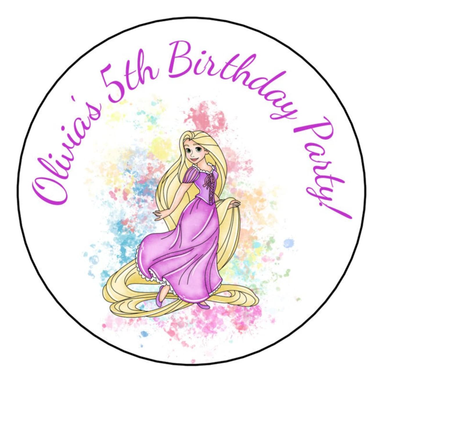 12 Personalized Rapunzel Stickers, Tangled, Birthday Party, Labels ...