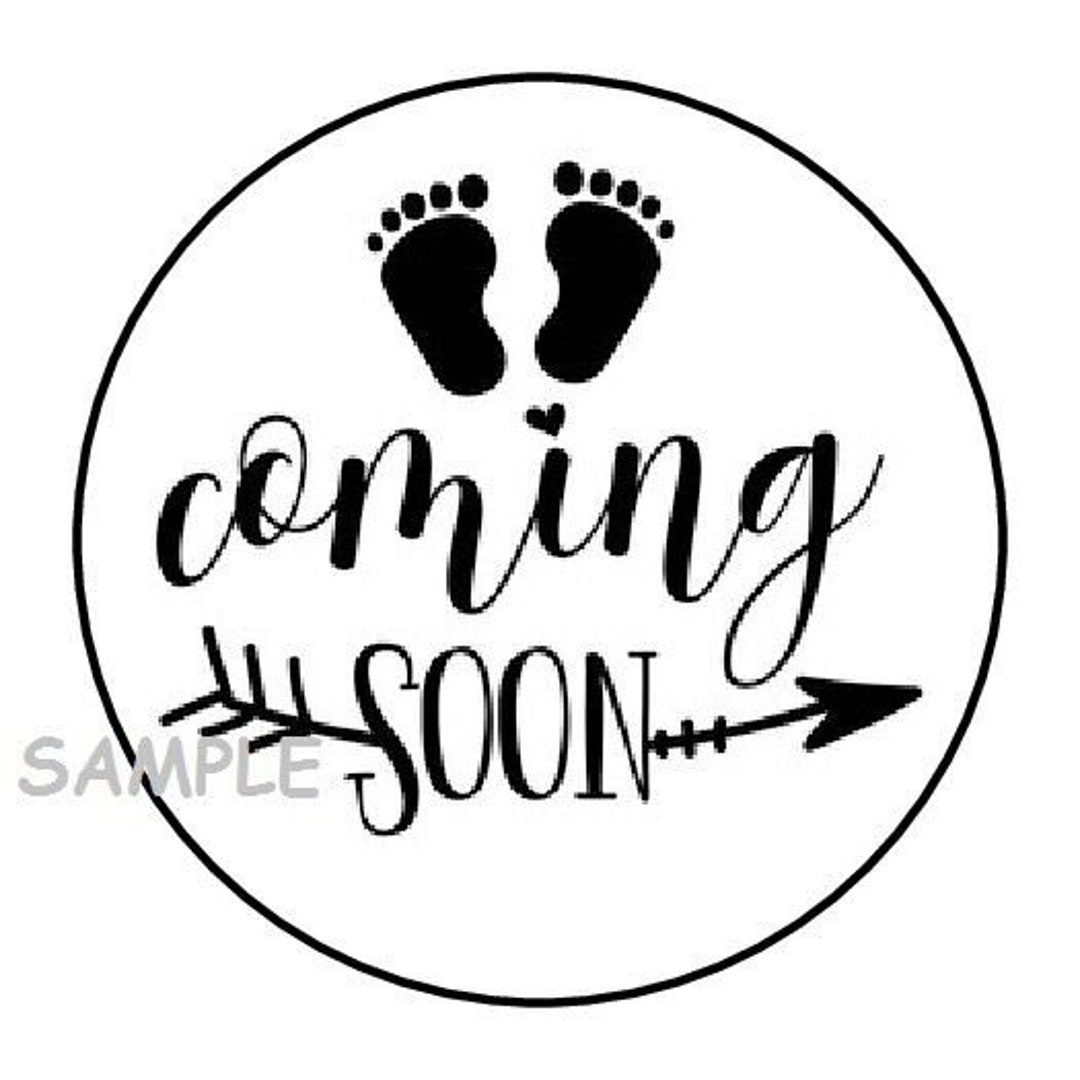 30 Coming Soon Baby Shower Envelope Seals Labels Stickers 1.5" Round ...