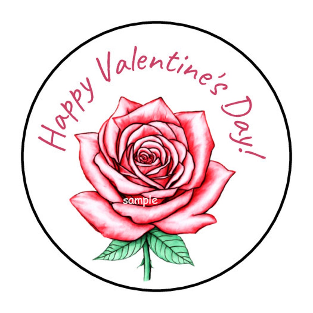 30 Happy Valentine's Day Stickers, Labels, Envelope Seals, Tags, Stamps ...