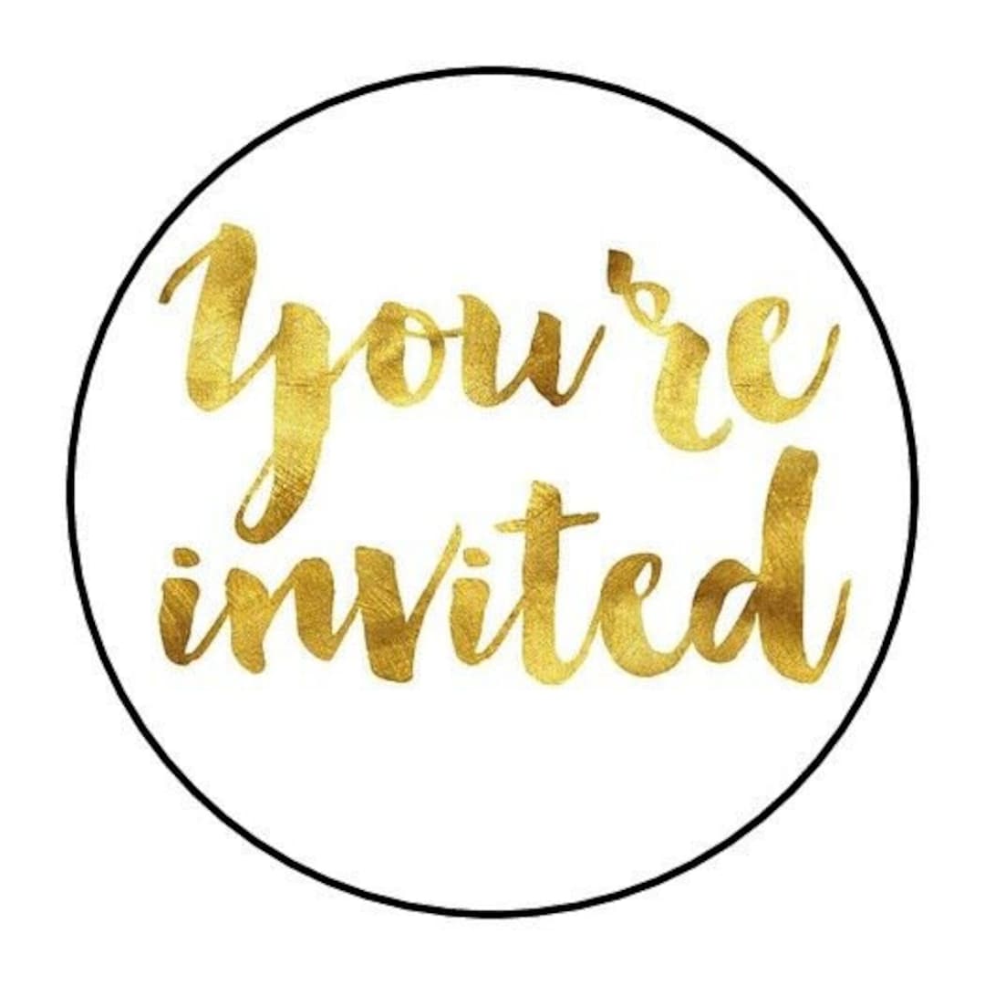 30 You're Invited Envelope Seals Labels Stickers 1.5" Round Gold - Etsy