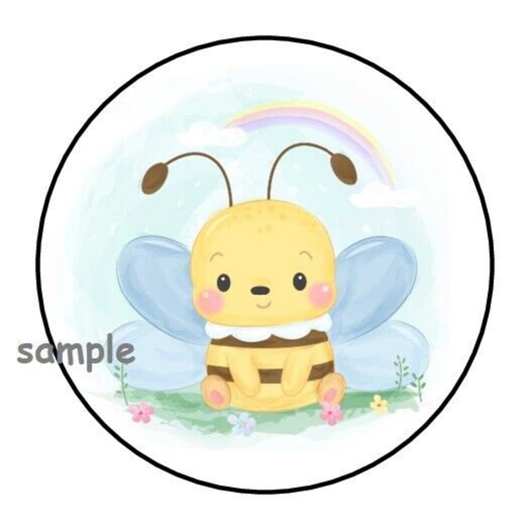 30 Cute Watercolor Bumble Bee Envelope Seals Labels Stickers 1.5" Round ...