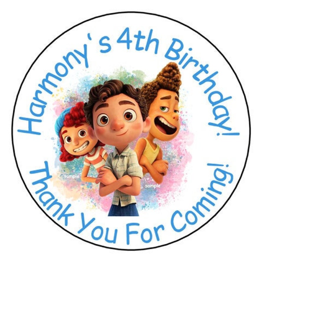 12 Personalized Luca Birthday Party Stickers, Labels, Tags, Favor ...