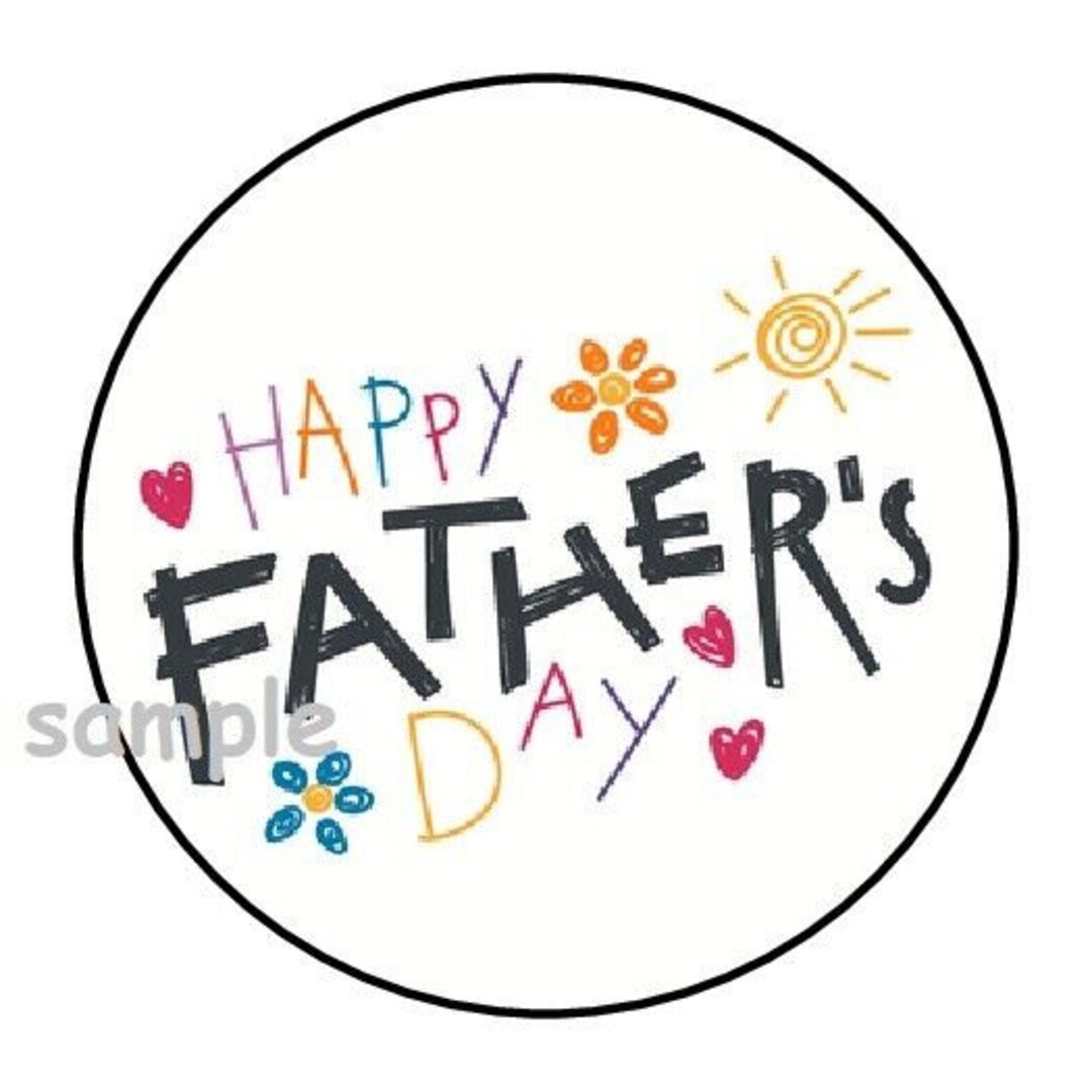 30 Happy Father's Day Envelope Seals Labels Stickers 1.5" Round Gifts ...