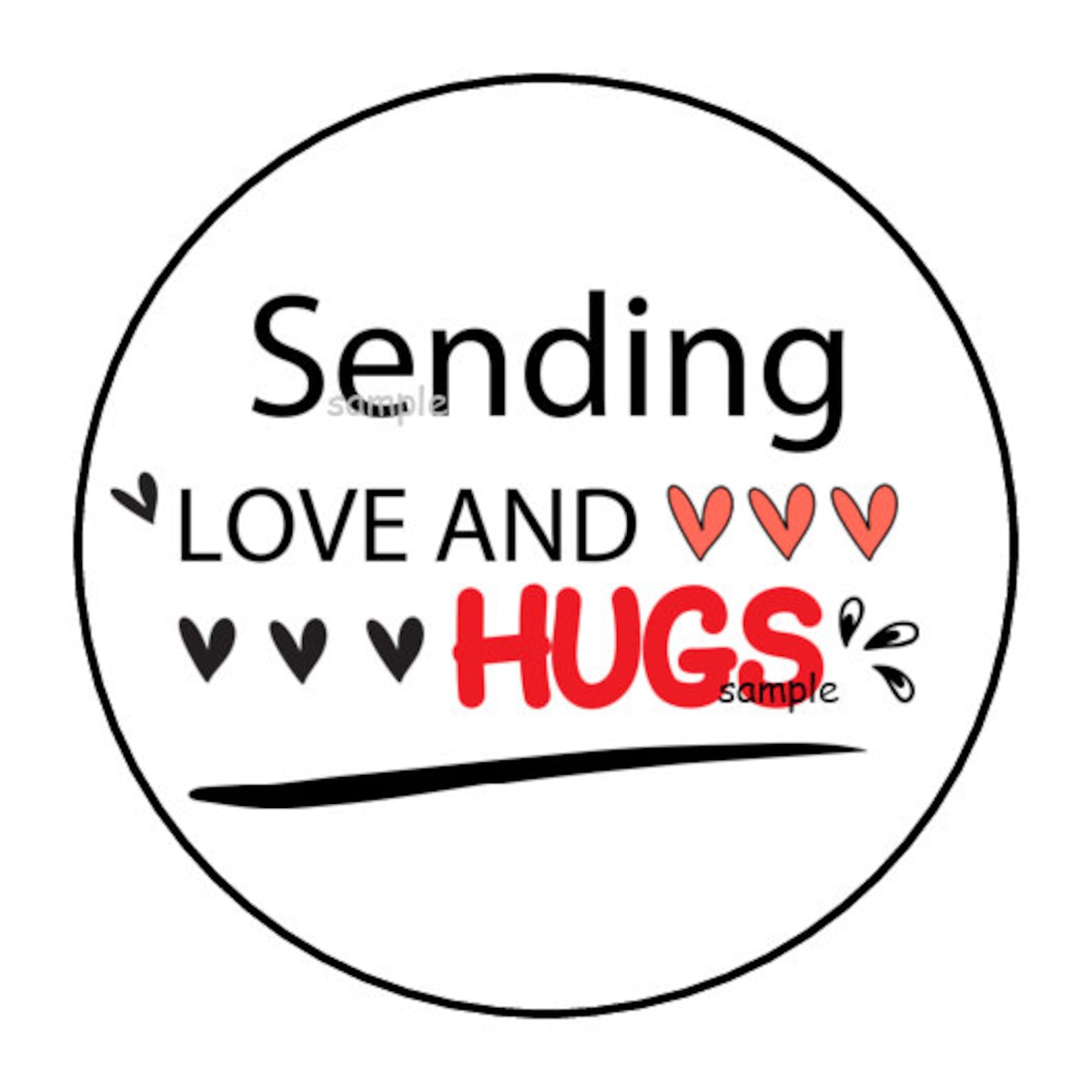 30 Sending Love and Hugs Stickers, Labels, Envelope Seals, Tags, Stamps ...