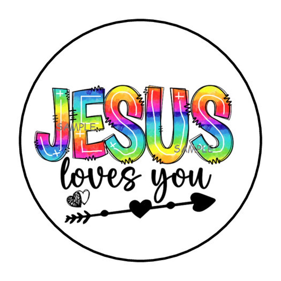 30 Jesus Loves You Stickers, Envelope Seals, Labels, Tags, Stamps,1.5 ...