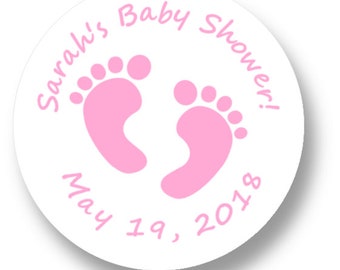 Pink Footprint Stickers - Etsy
